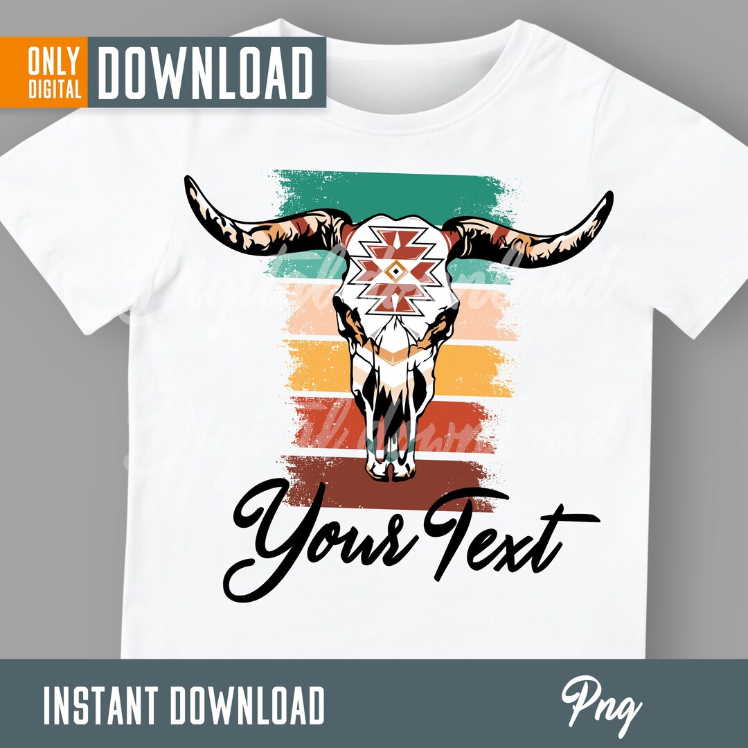 Retro Bull Skull Png Sublimation Design Aztec Png Retro - Etsy