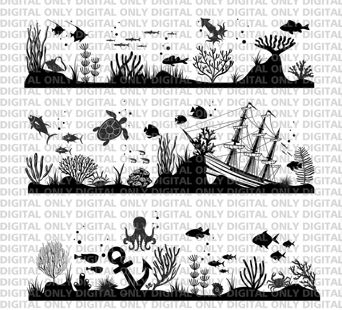 Underwater World SVG Bundle, Sea Life Clipart (digital Download) - Etsy