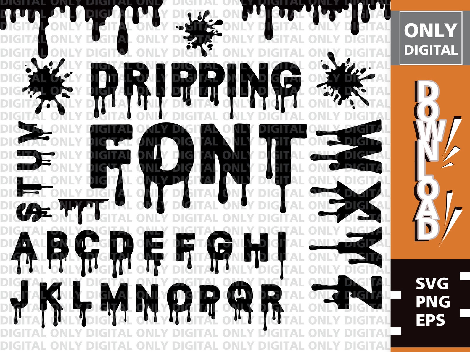 Dripping Font SVG Dripping Alphabet Svg dripping Svg Drip - Etsy