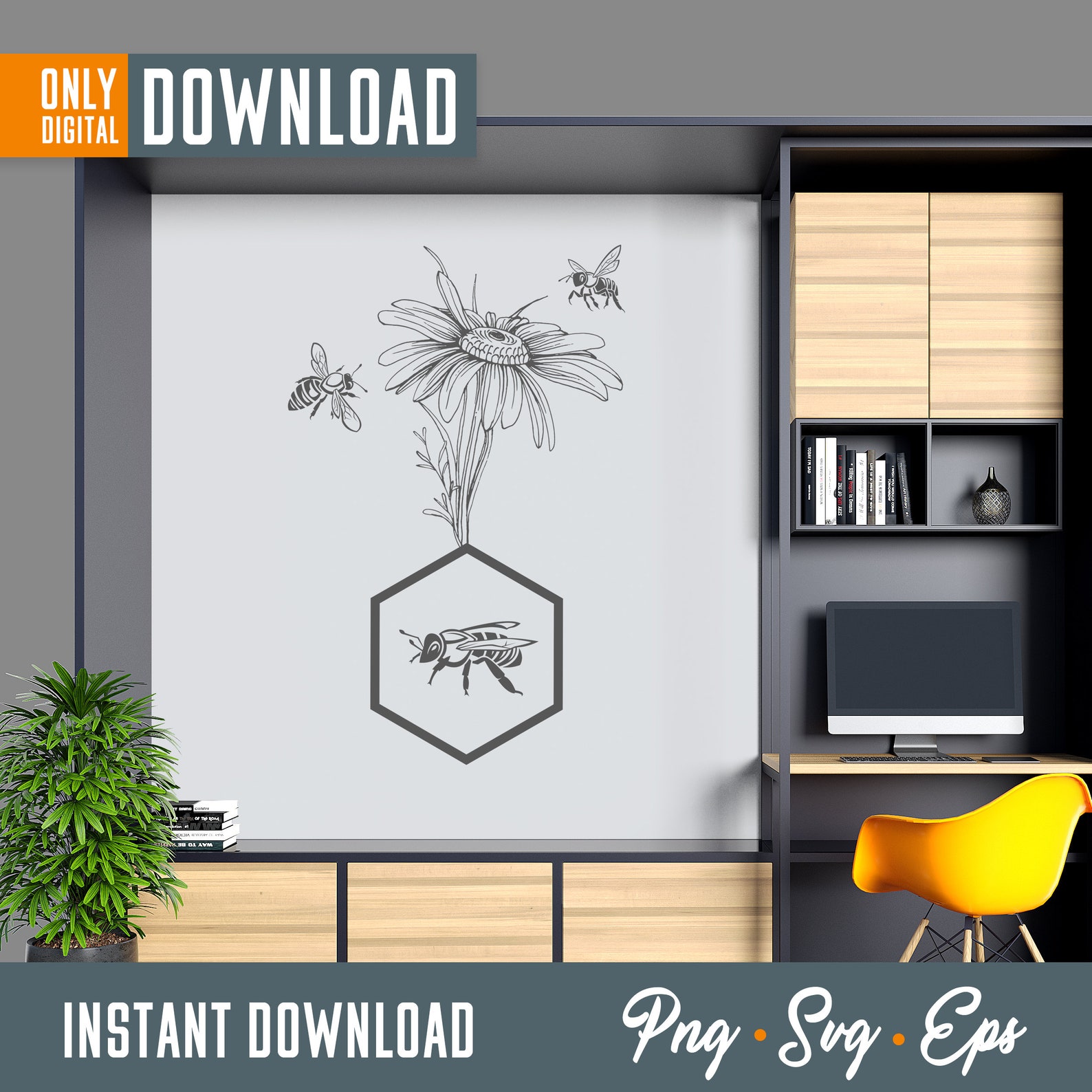 Honeycomb Svg Bee Svg Daisy Svg Bee Clipart Daisy Clipart - Etsy
