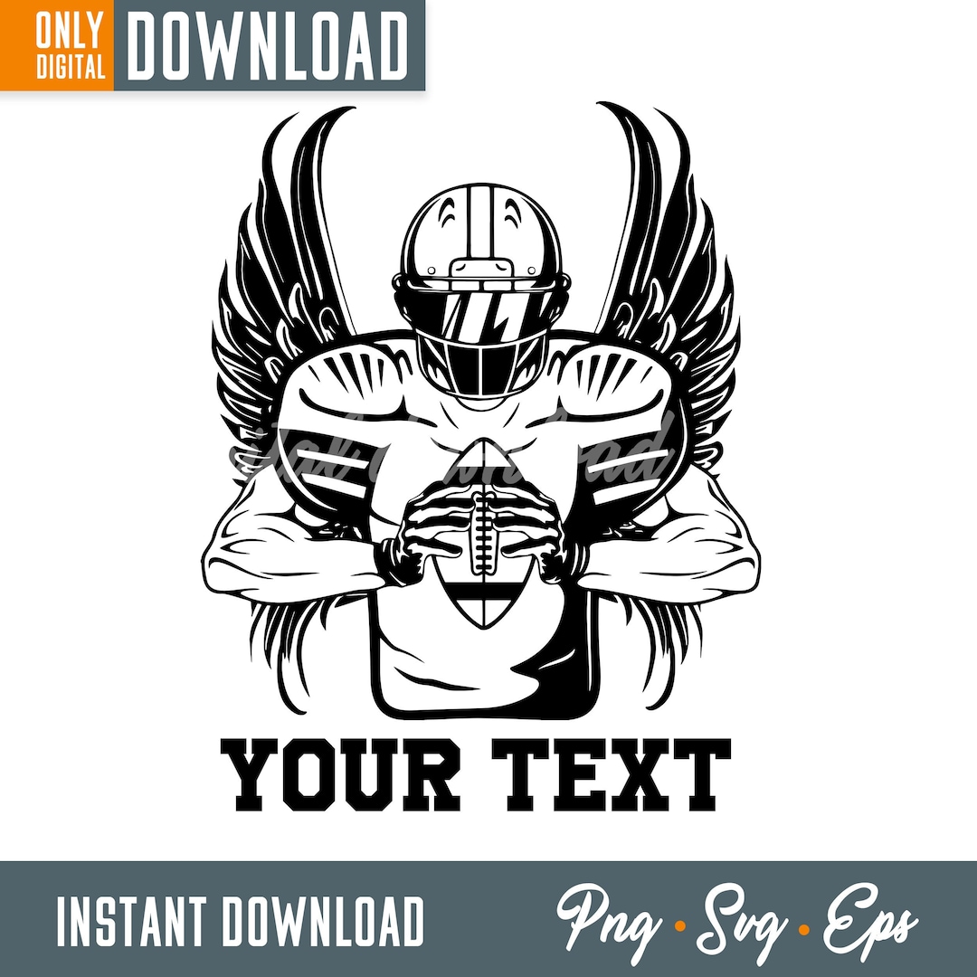 Football Player With Angel Wings Svg, Football Svg, Football Team ...