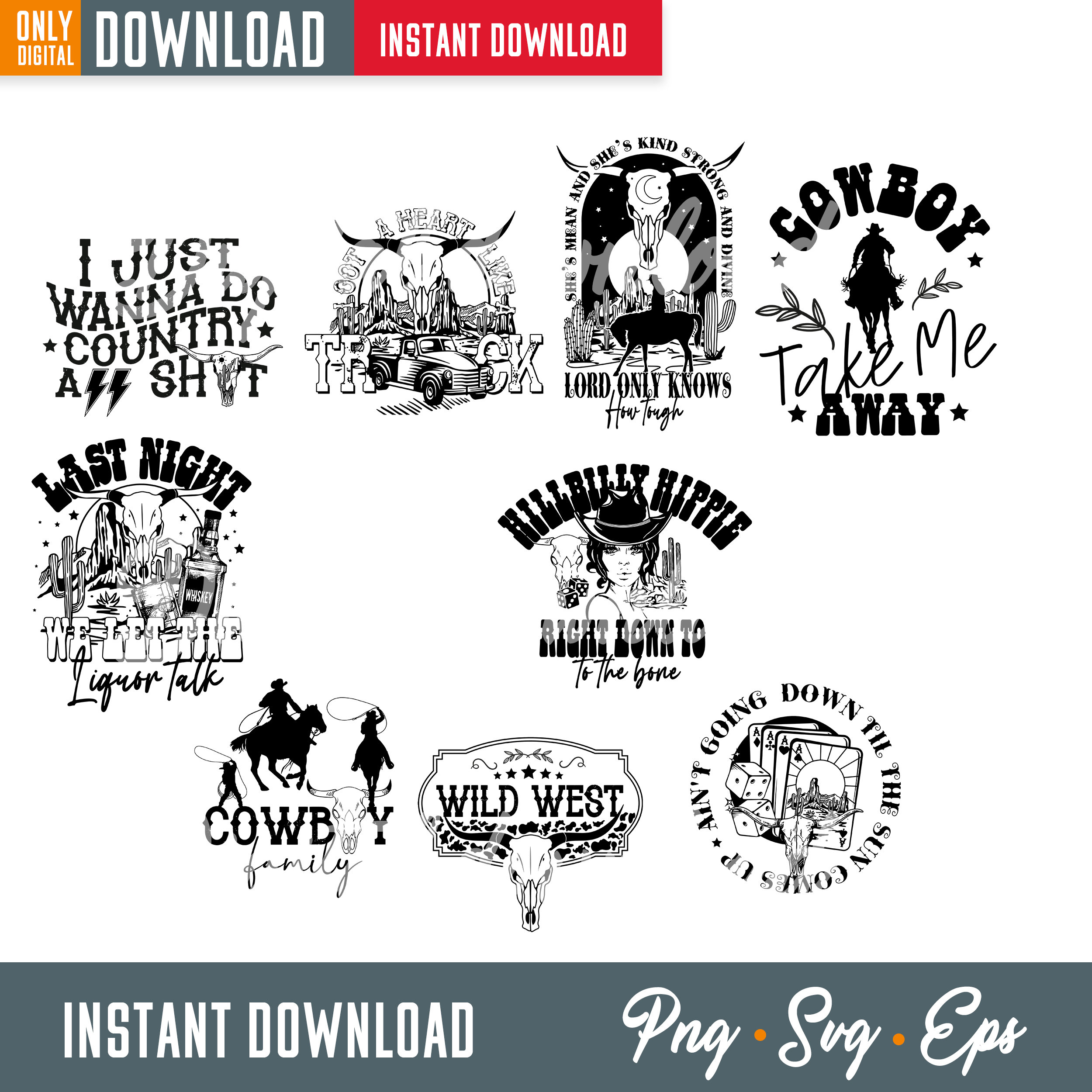 Retro Western SVG Bundle, Rodeo Cowgirl Designs (digital Download) - Etsy