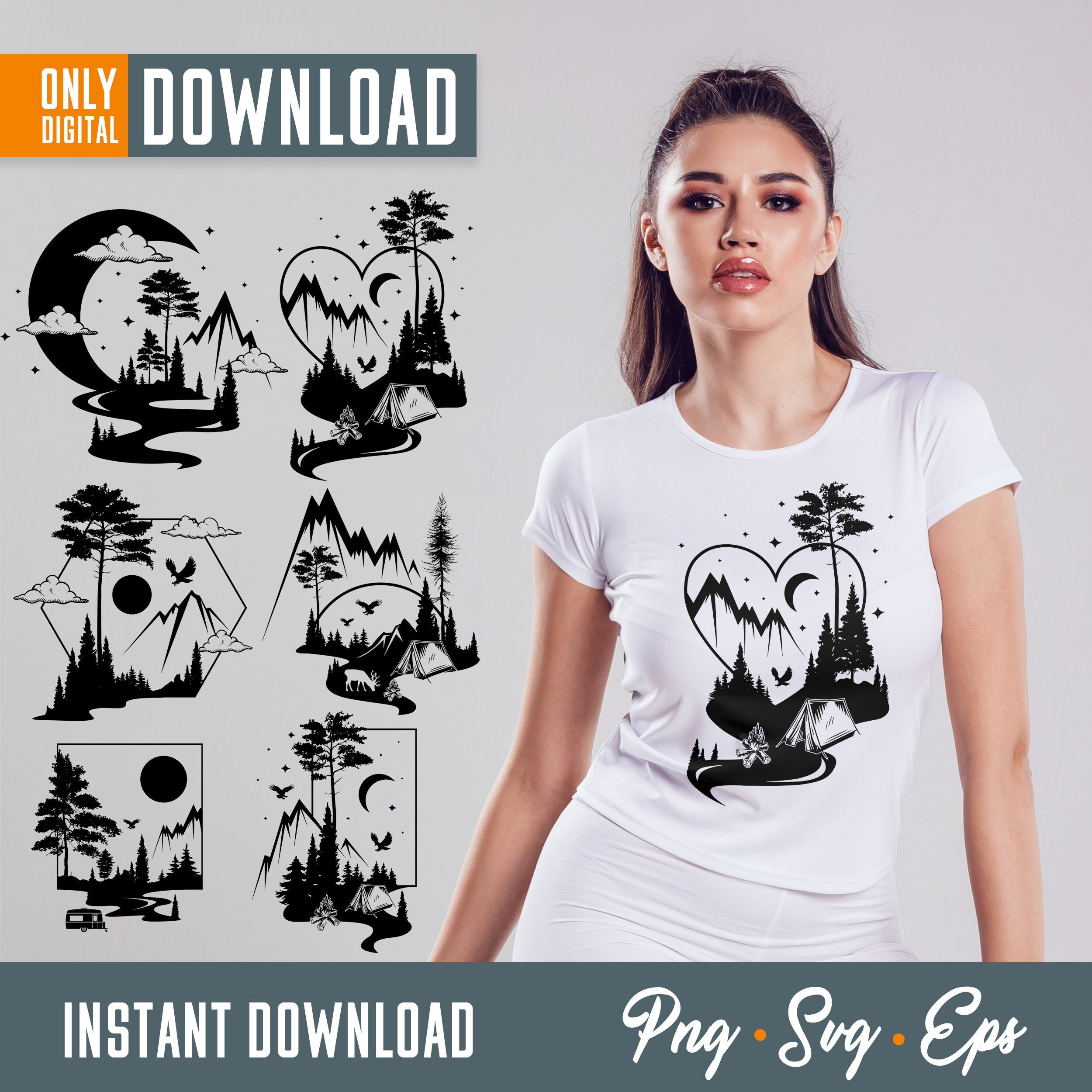 Mountains Svg Mountain Silhouette Mountain Range Svg Happy - Etsy