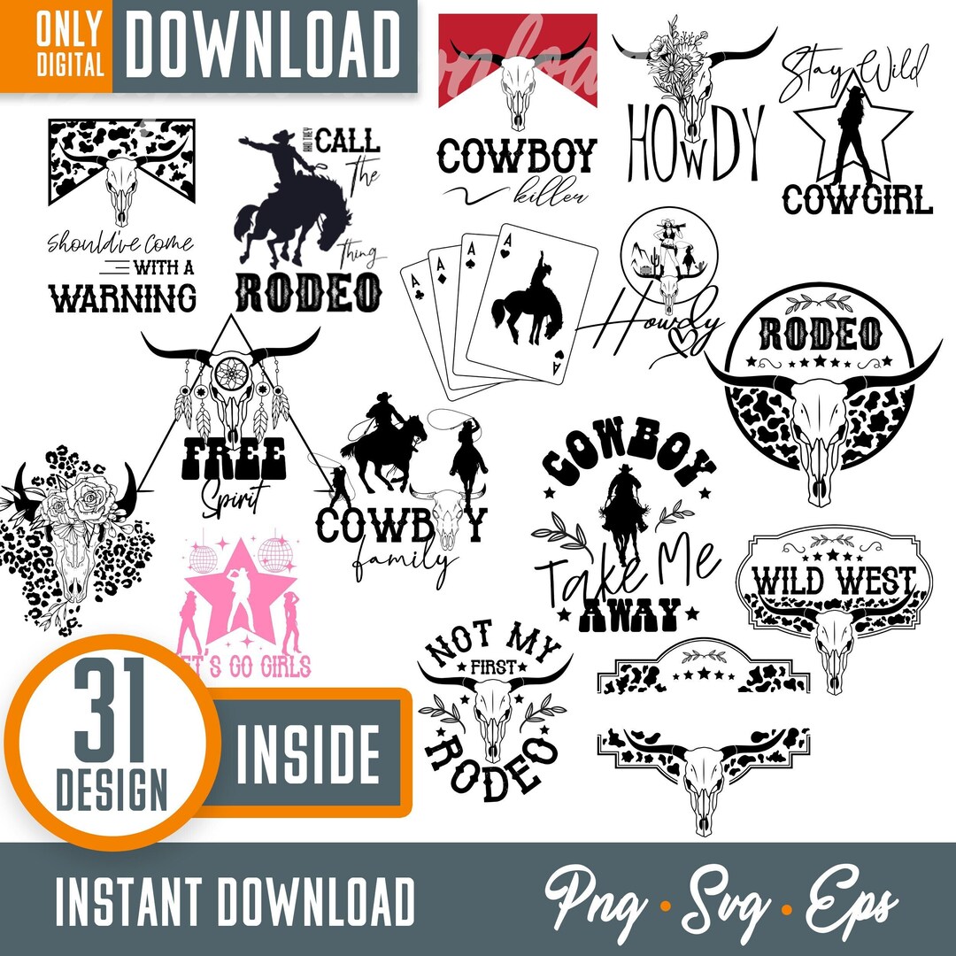 Western Svg Bundle, Western Png, Western Clipart, Western Sublimation ...