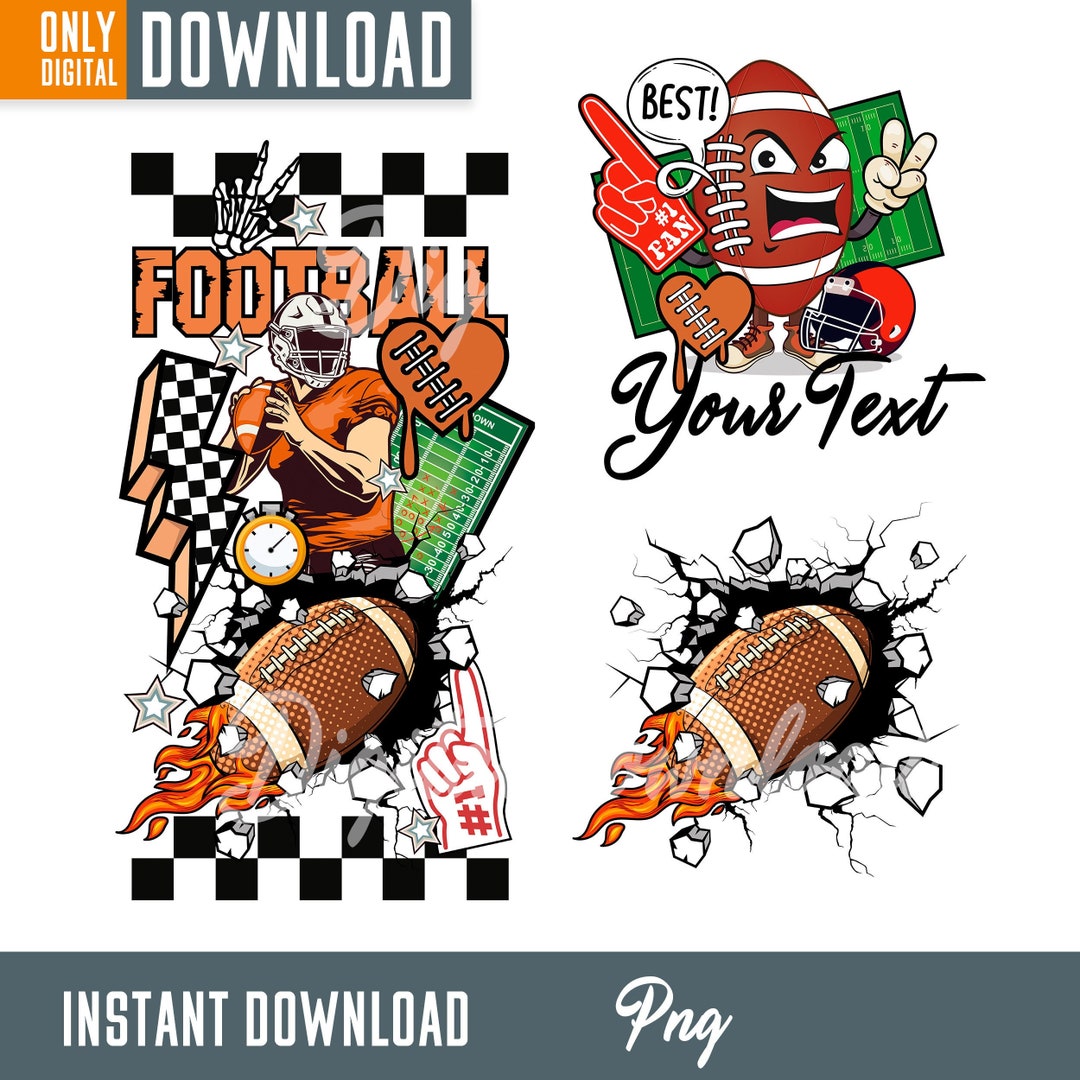 Retro Football Sublimation Design, Custom Football Png, Football ...