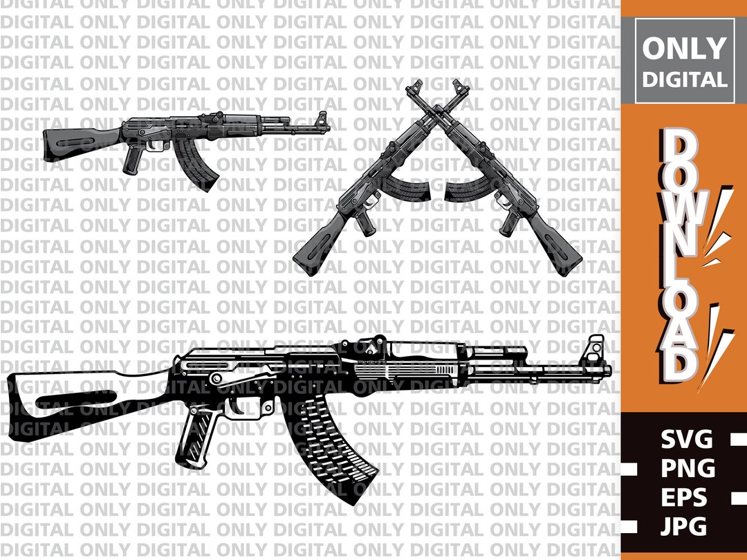 Ak47 Svg, Ak 47 Svg, Ak47 PNG, Rifle Svg, Ak 47 Bundle, Ak47 Clipart ...