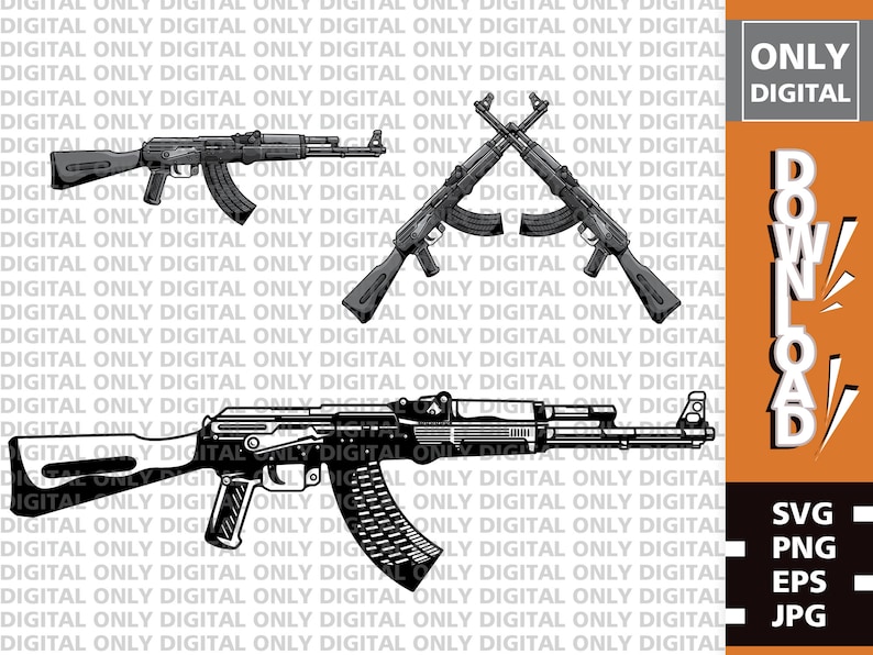 Ak47 Svg Ak 47 Svg Ak47 PNG Rifle Svg Ak 47 Bundle Ak47 - Etsy