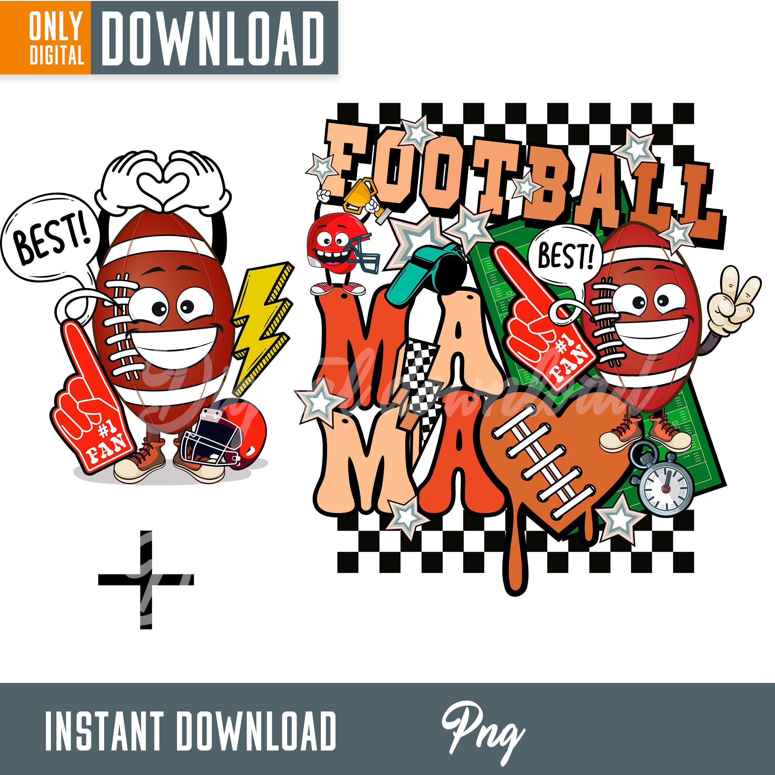 Retro Football Mama PNG, American Football, Sublimation Design (digital ...