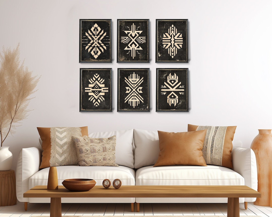 Vintage Aztec Symbol Prints, Western Minimalist Art (digital Download ...