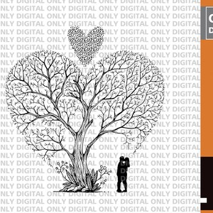 Love Tree SVG, Valentines Day Clipart (digital Download) - Etsy