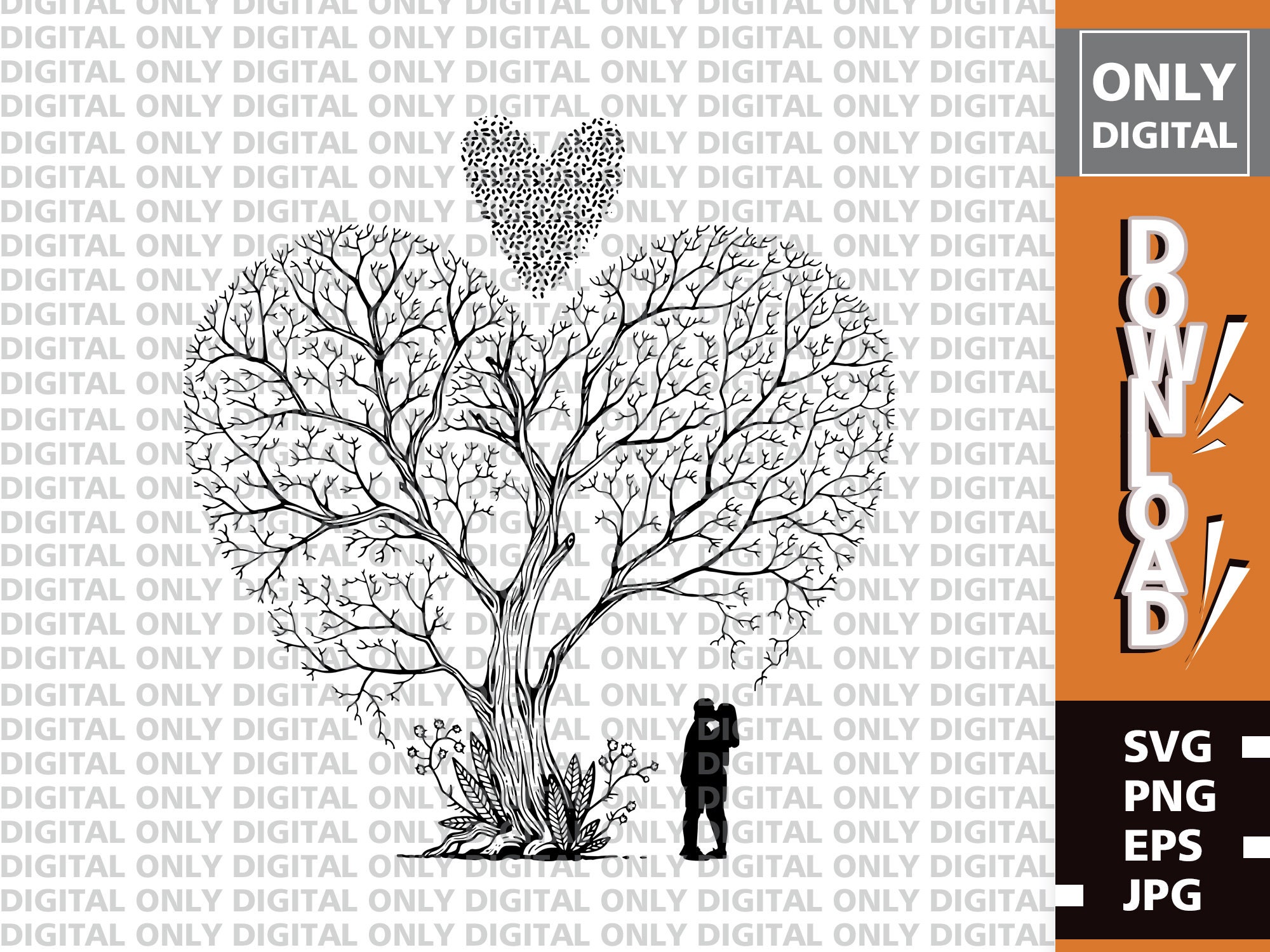 Love Tree, Valentines Day Svg, Tree Clipart, Love Clipart, Love Svg ...