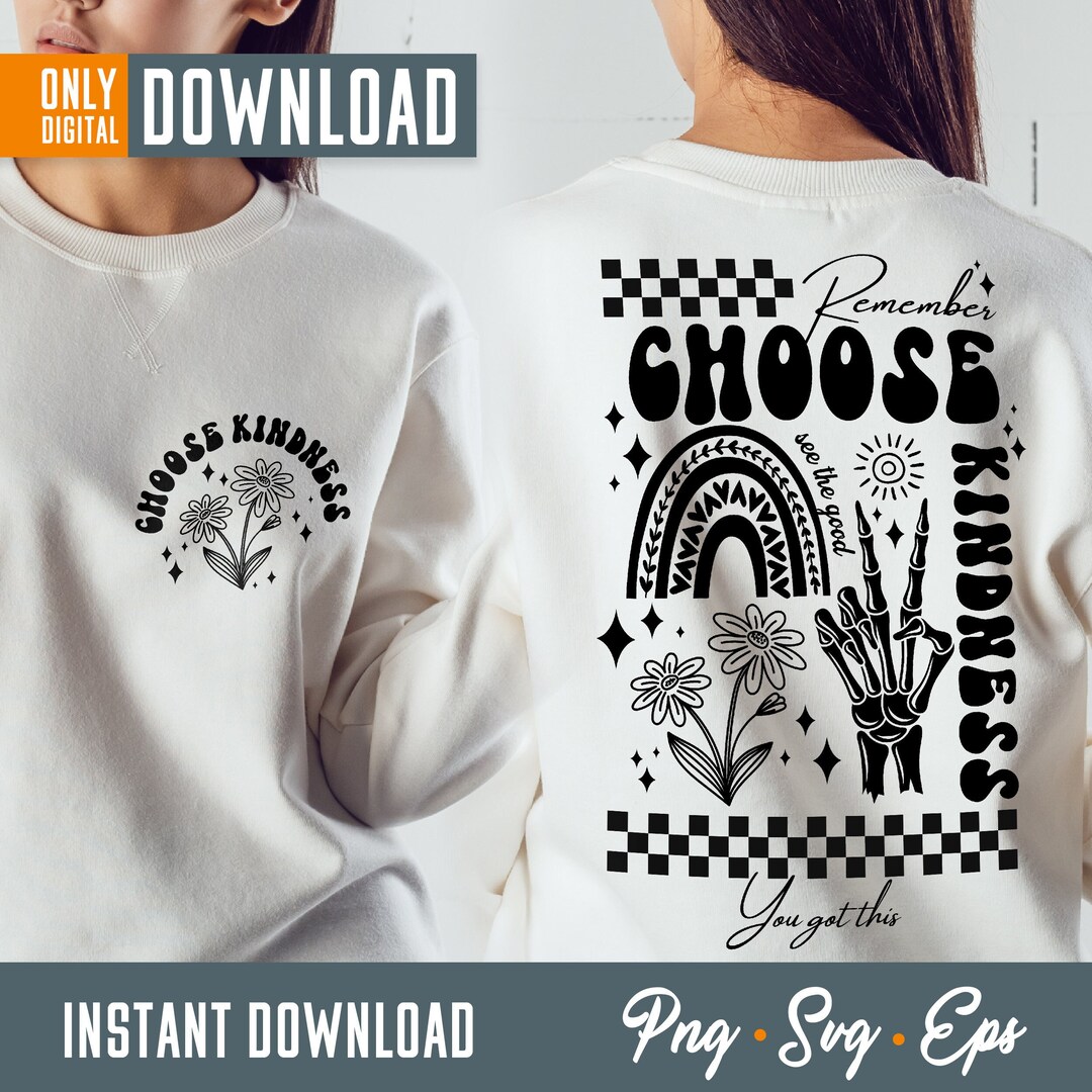 Choose Kindness SVG PNG, Self Love Svg, Inspirational Svg, Kindness Svg ...