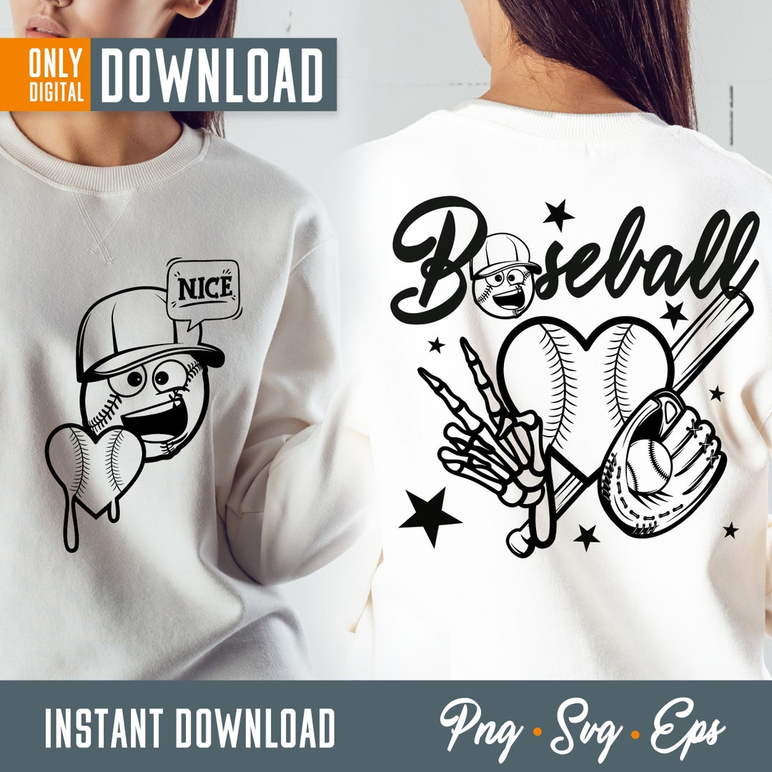 Baseball Smile Face Svg Love Baseball Bundle, Baseball Svg Png, Retro ...