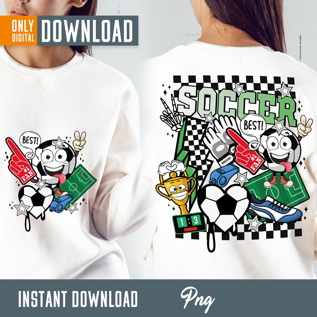 Soccer Retro Sublimation Png, Soccer Png Bundle, Soccer Png, Retro ...