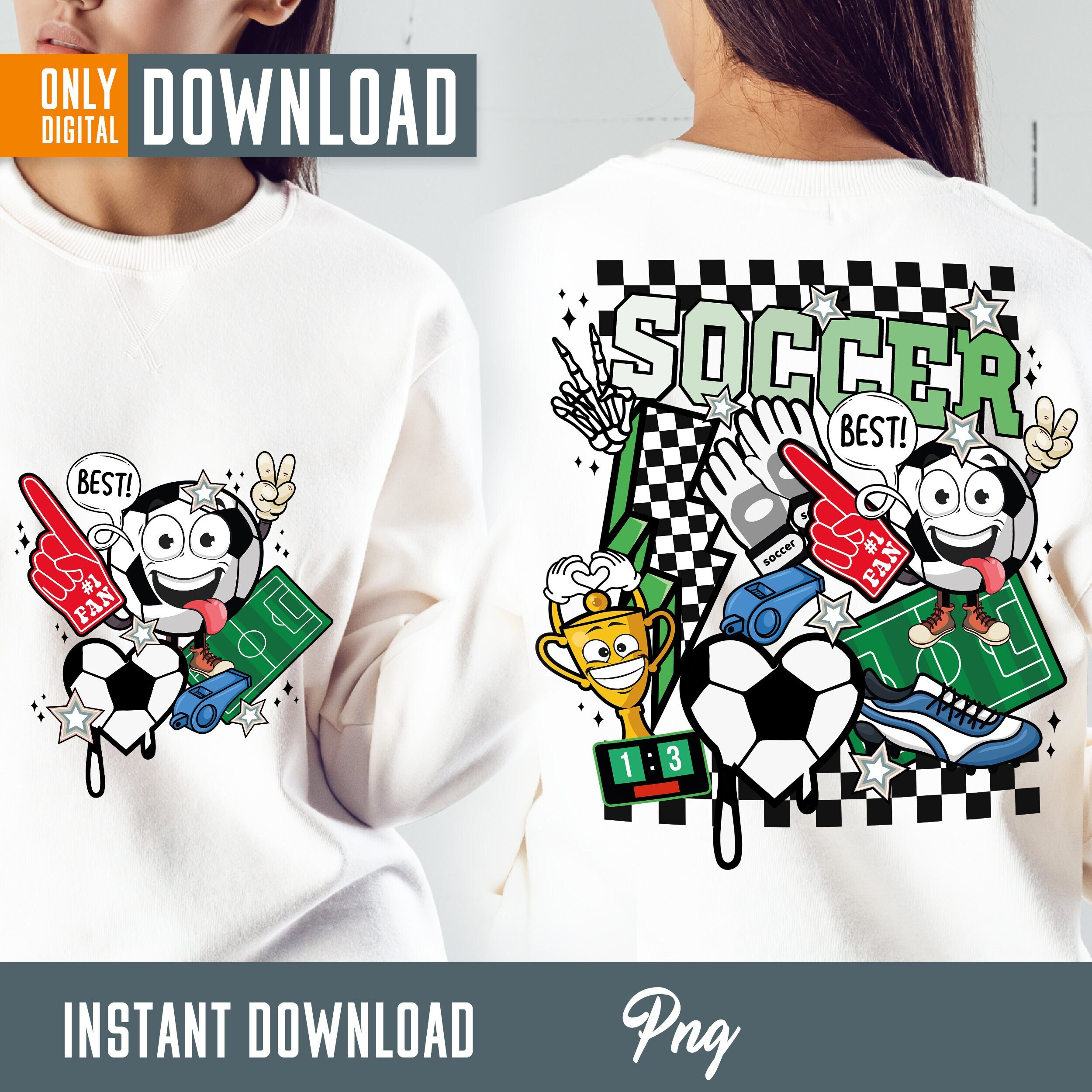 Retro Soccer Sublimation PNG Bundle, Sports Design (digital Download ...