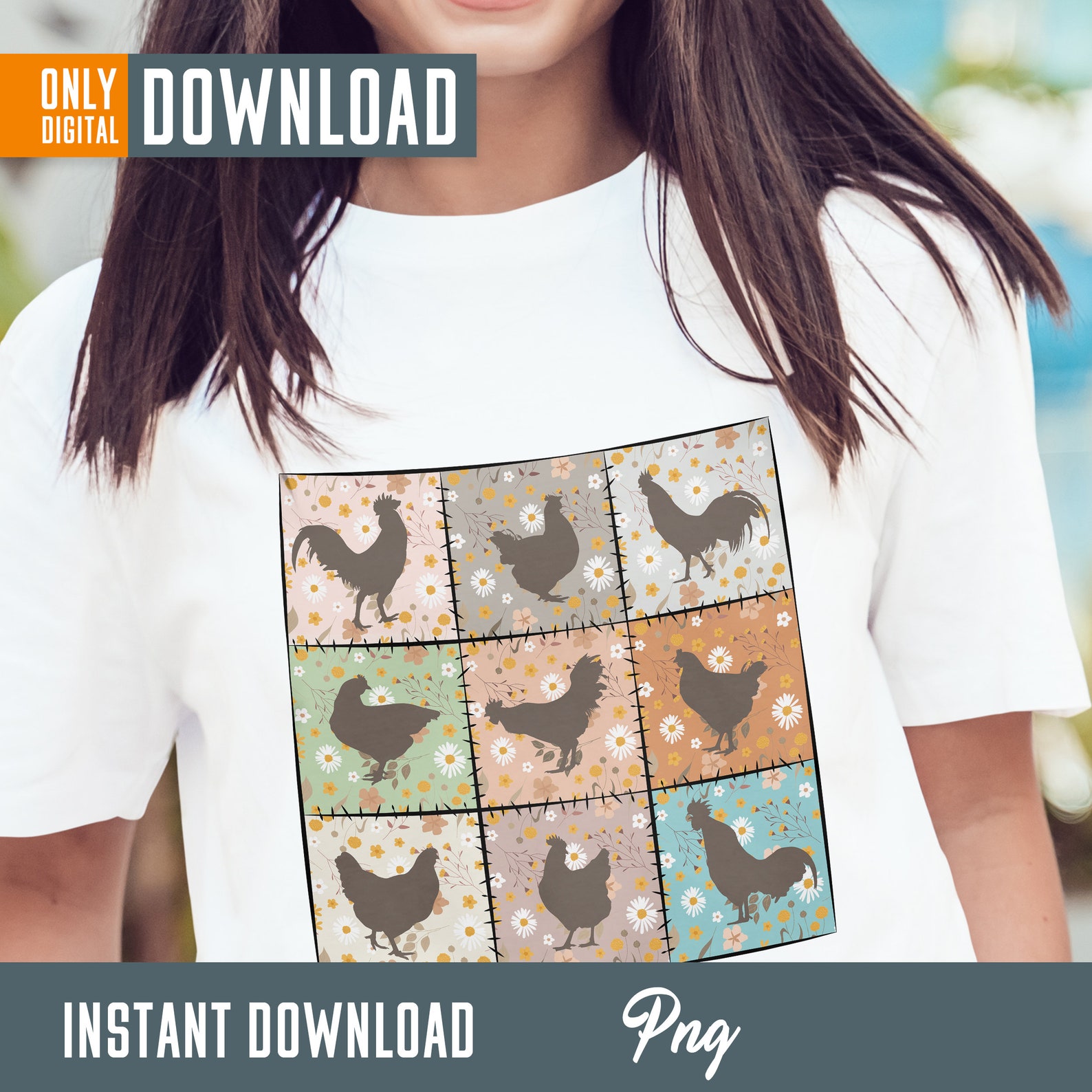 Retro Chickens Sublimation Design Png, Chicken Png, Chicken Clipart ...