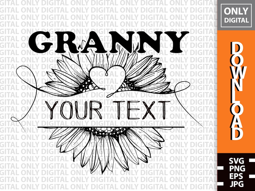 Grandma Svg, Grandma Sunflower Monogram Svg , Granny Svg, Grandma Shirt ...
