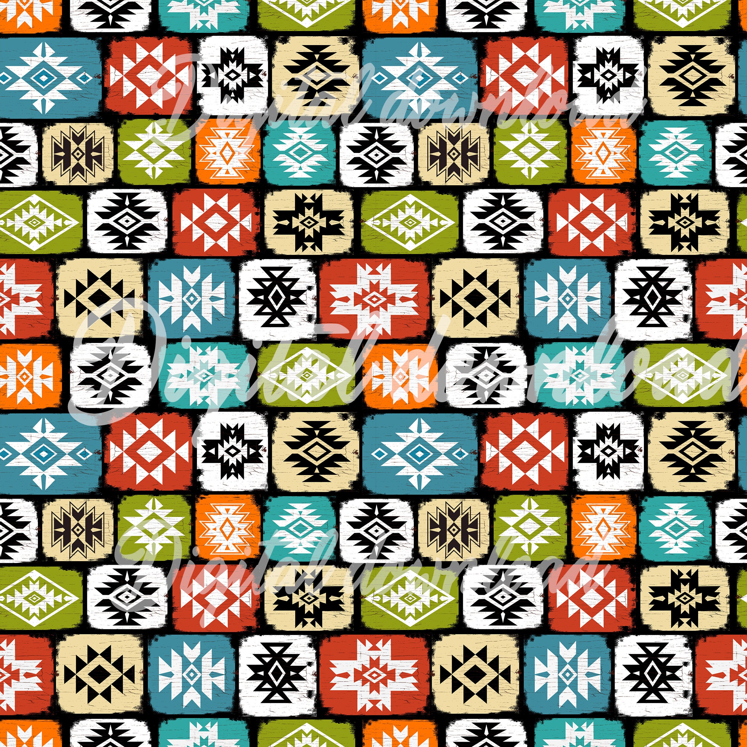 Western Seamless Pattern Bundle, Cowboy Cowgirl Clipart (digital ...