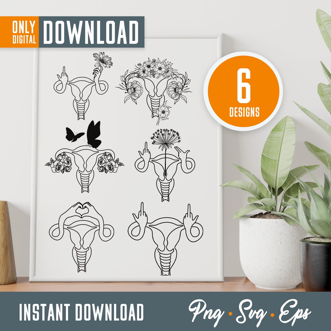 Uterus Svg Floral Uterus Svg Middle Finger Uterus Svg File - Etsy
