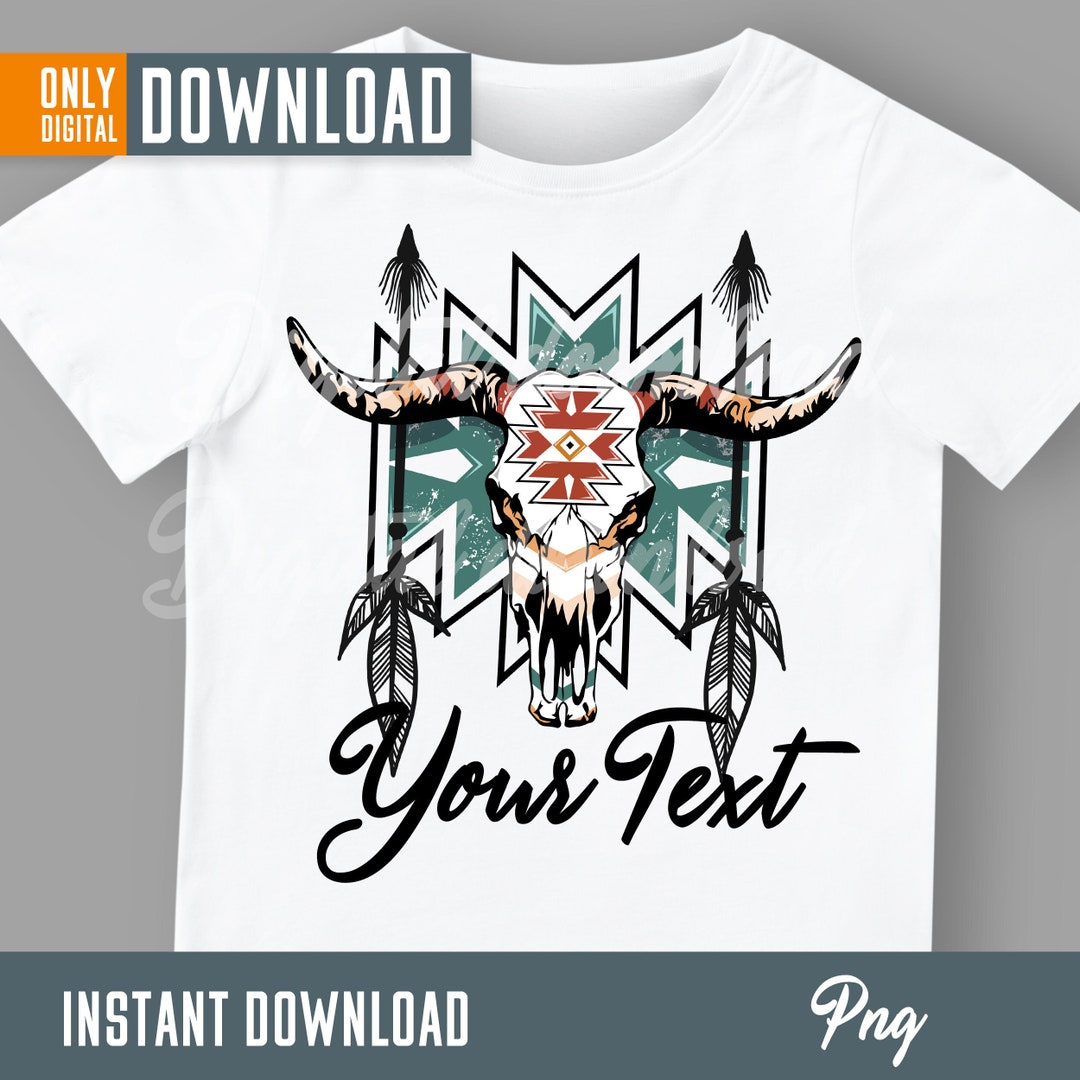 Cow Print Aztec Western Cow Skull Png Design , Western PNG, Western ...