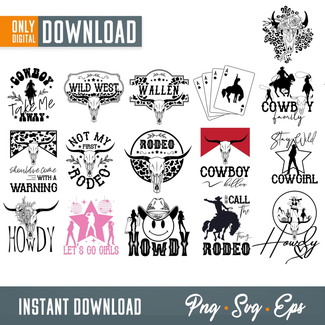 Western Designs Svg Bundle Western Svg Western Clipart - Etsy