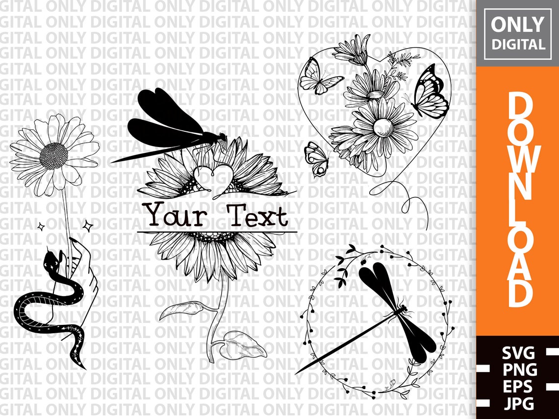 Floral Svg Birth Flowers Svg Botanical Svg Flower Clipart | Etsy