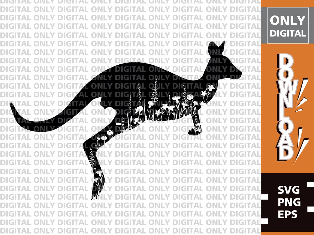 Floral Kangaroo Svg , Kangaroo Svg Bundle , Kangaroo Clipart , Kangaroo ...