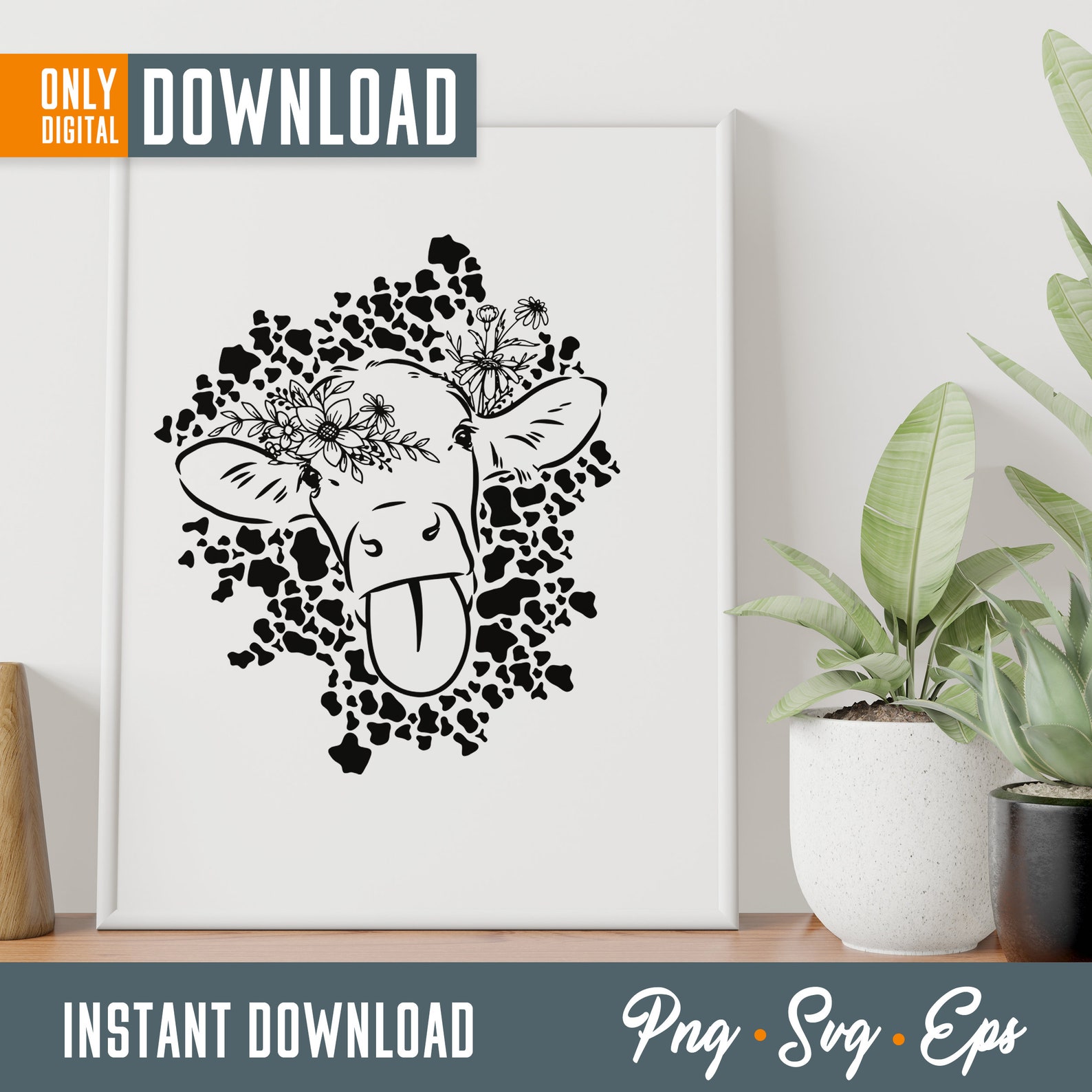 Cow Svg Calf Svg Cow Printable Cow With Heart Svg Cow - Etsy