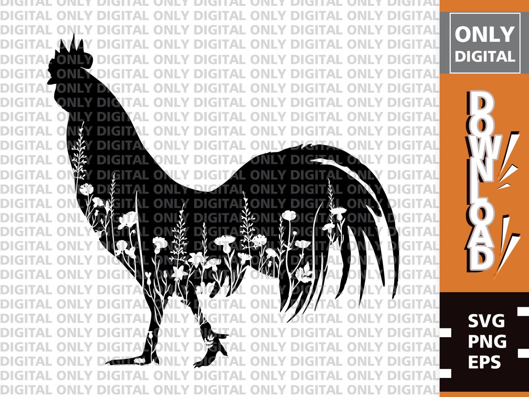 Rooster Svg Bundle , Rooster Clipart , Flower Rooster Svg File ...