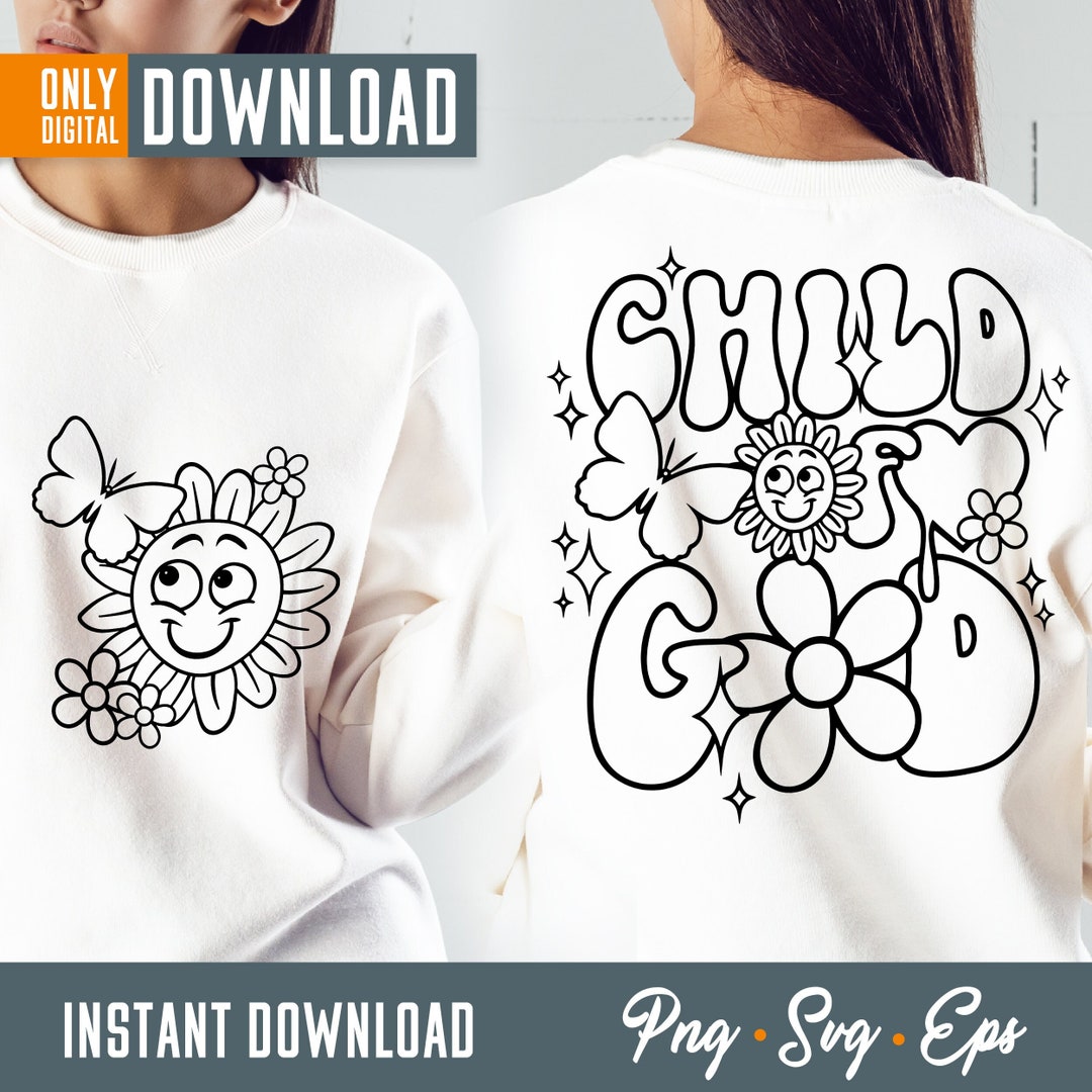 Child of God SVG, Retro Christian PNG, Sublimation Designs (digital ...