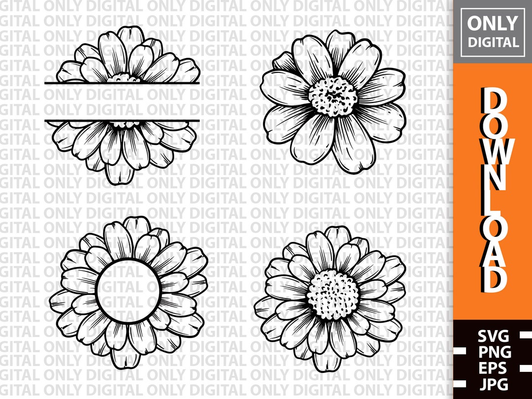 Daisy Monogram Svg Bundle , Daisy Svg Monogram , Daisy Flower Monogram ...