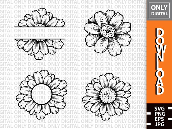 Daisy Monogram Svg Bundle Daisy Svg Monogram Daisy Flower | Etsy