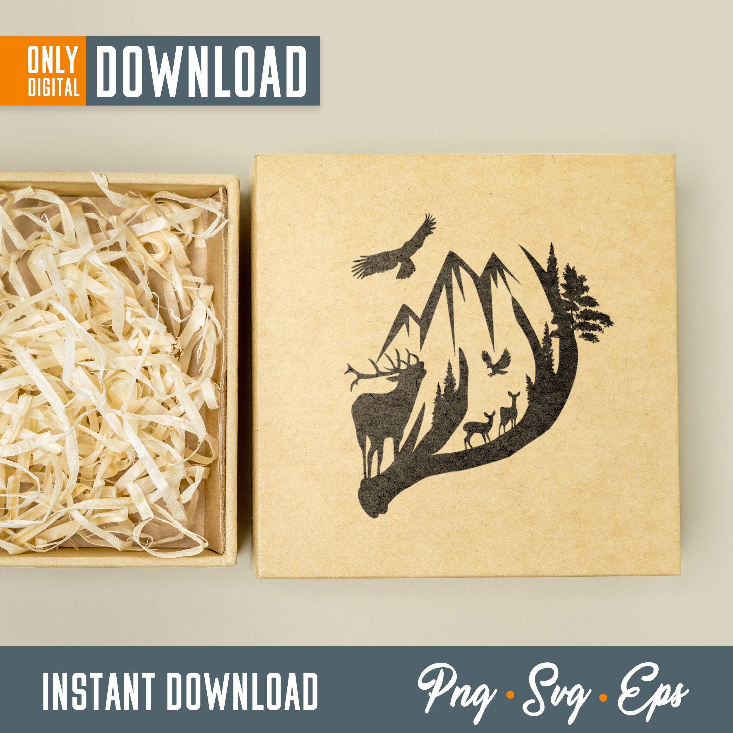 Wolf Svg Camping Svg Mountaim Svg Deer Svg Deer Horn Svg - Etsy