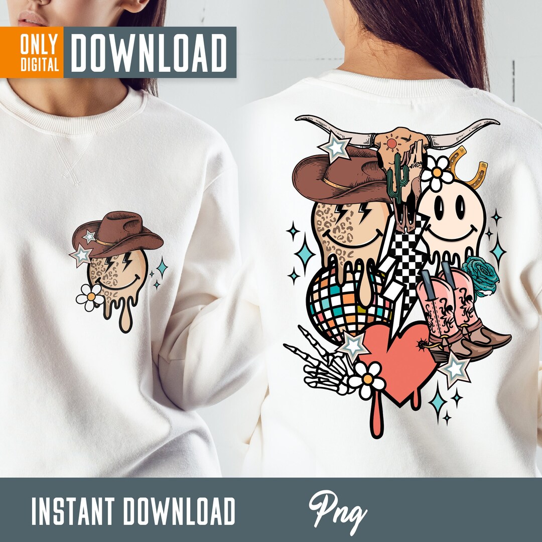 Western Png Designs Western Png Trendy Western Smiley Face - Etsy