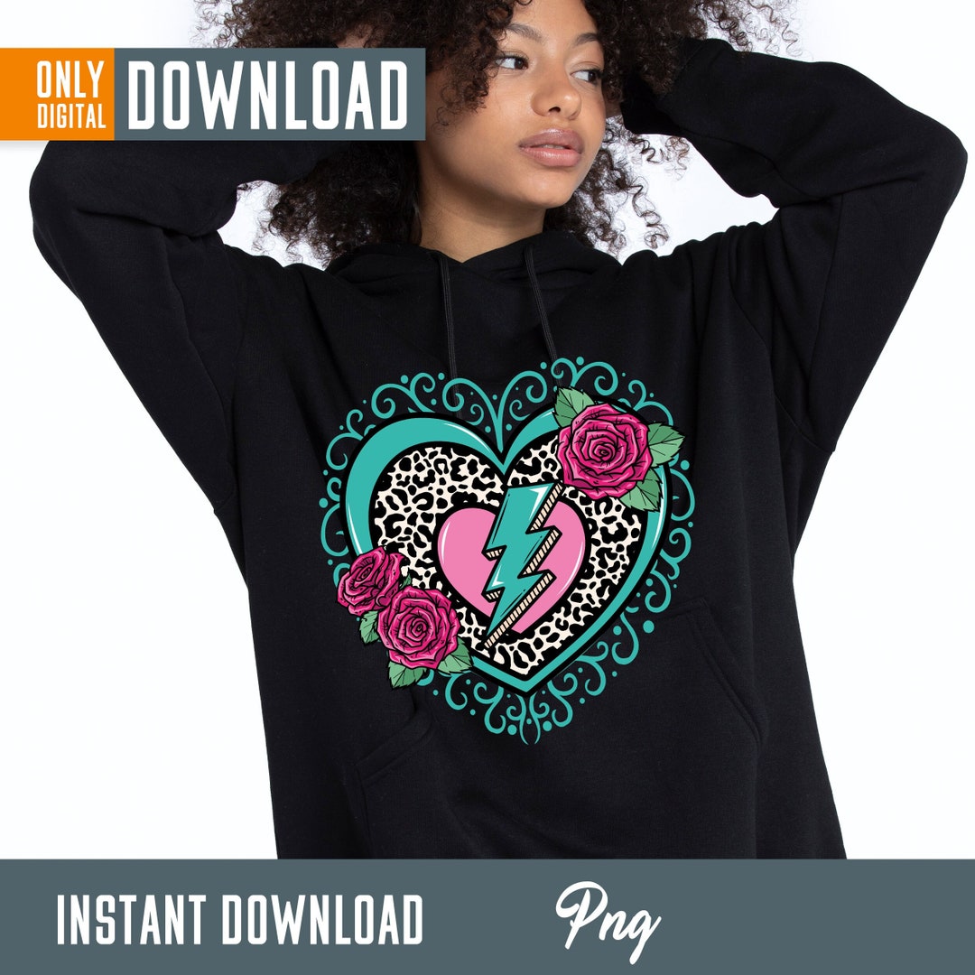 Retro Western Floral Heart PNG, Cowgirl Sublimation Design (digital ...
