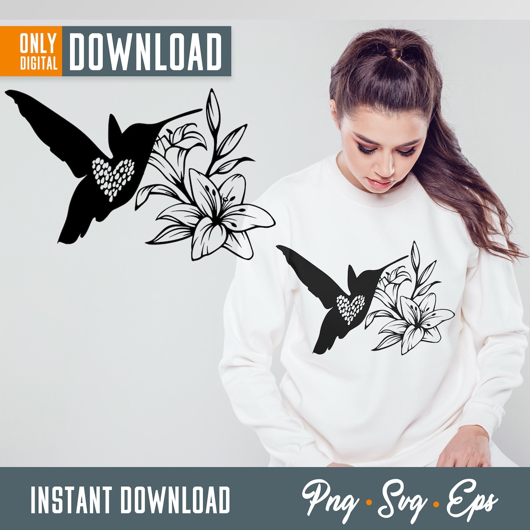 Hummingbird Svg, Hummingbird Clipart, Floral Hummingbird Svg, Humming ...