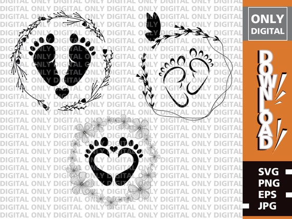 Floral Baby Feet Svg Baby Feet Svg Cute Baby Feet Svg - Etsy