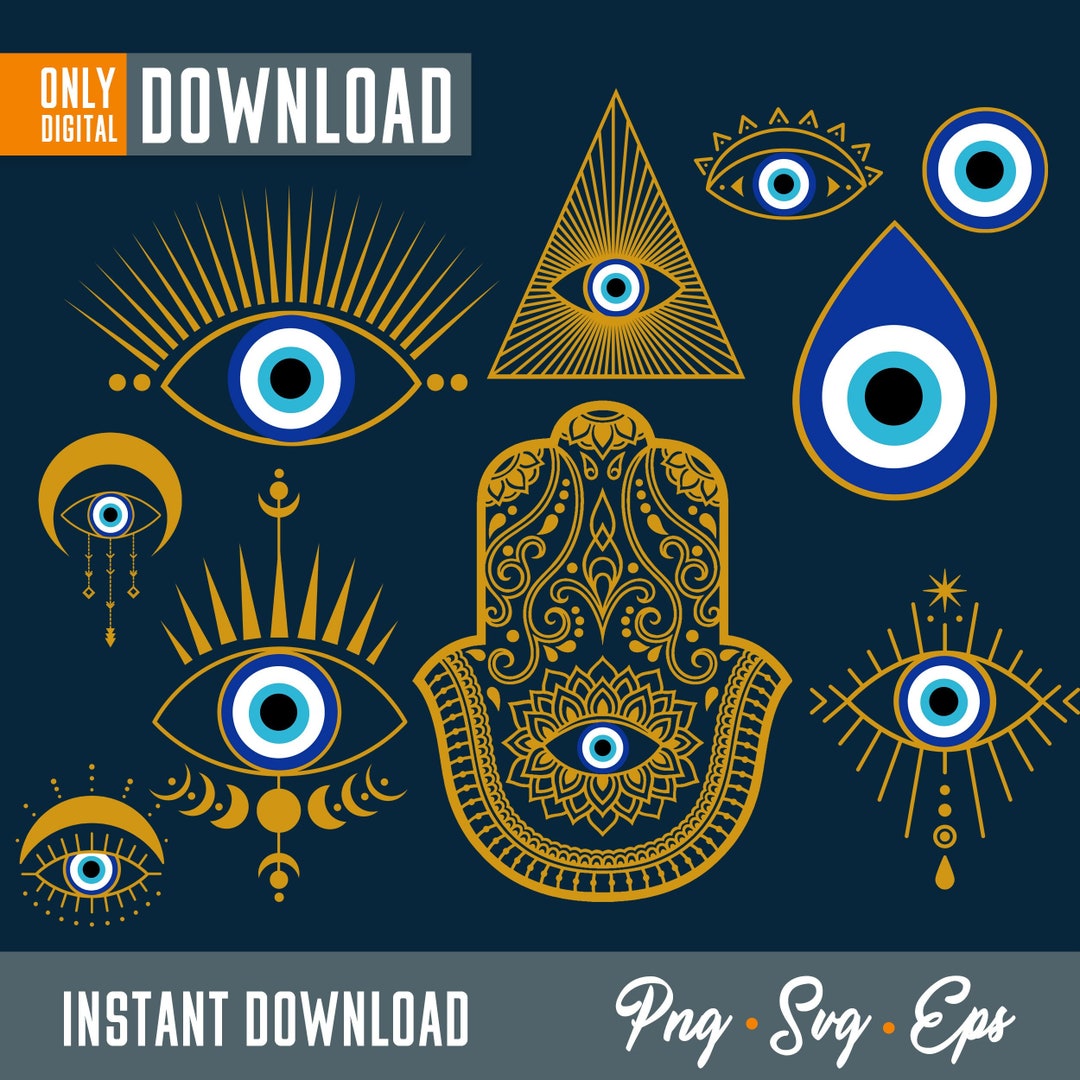Evil Eye Svg Bundle, Turkish Eye Svg, Greek Evil Eye, Humsa Svg Cut Files, Hamsa Hand Svg, Evil ...
