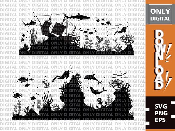Underwater Landscape Svg Under the Sea Svg Bundle Nautical - Etsy