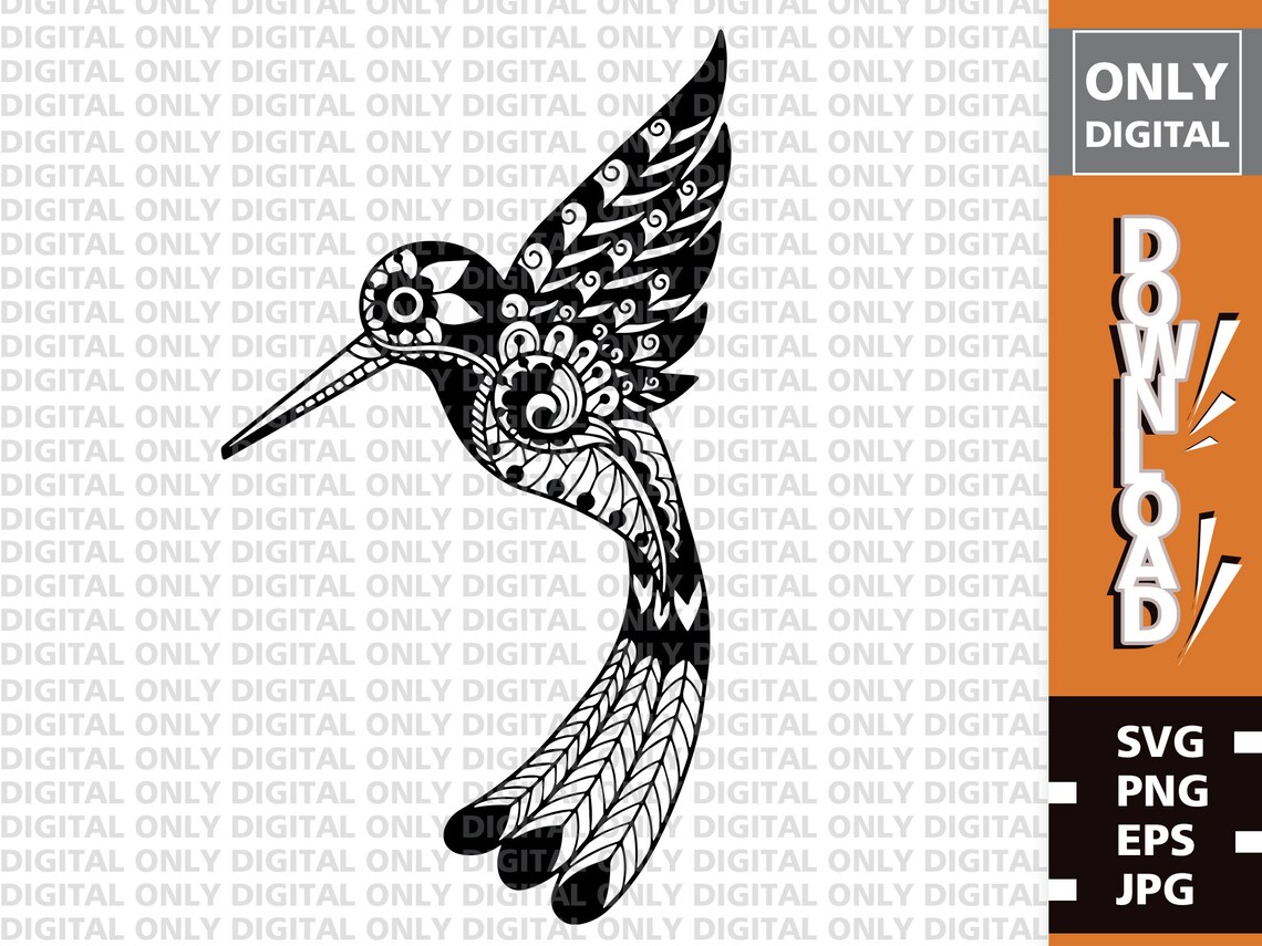 Hummingbird Clipart Hummingbird Svg Hummingbird Mandala - Etsy