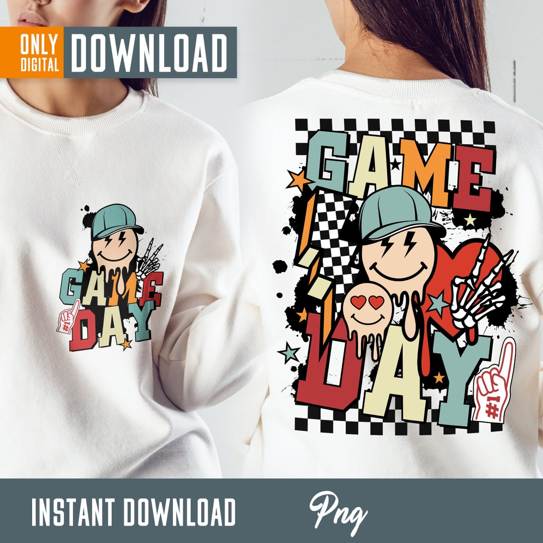 Retro Game Day Png Retro Game Day Smile Face Png Game Day - Etsy