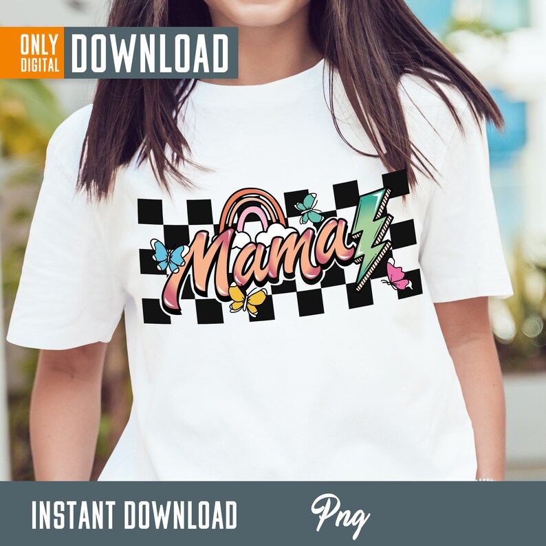Retro Checkered Mama PNG Design, Trendy Mom Life (digital Download) - Etsy