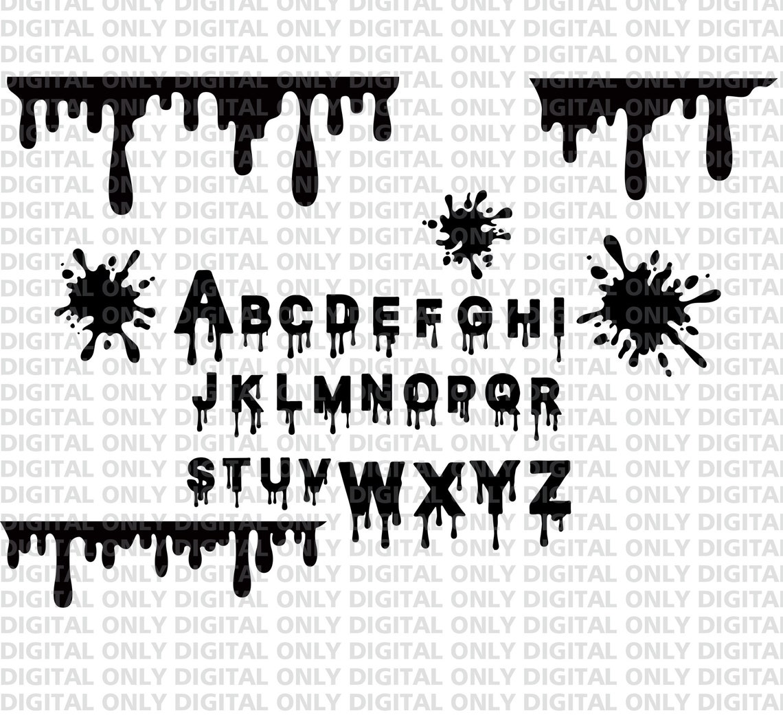 Dripping Font SVG Dripping Alphabet Svg dripping Svg Drip - Etsy