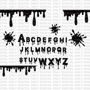 Dripping Font SVG , Dripping Alphabet Svg ,dripping Svg , Drip Font Svg ...
