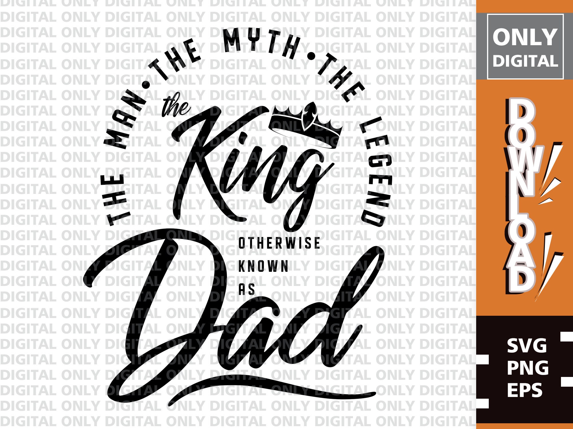 El Rey svg Papá svg Padre svg el hombre el mito la - Etsy México
