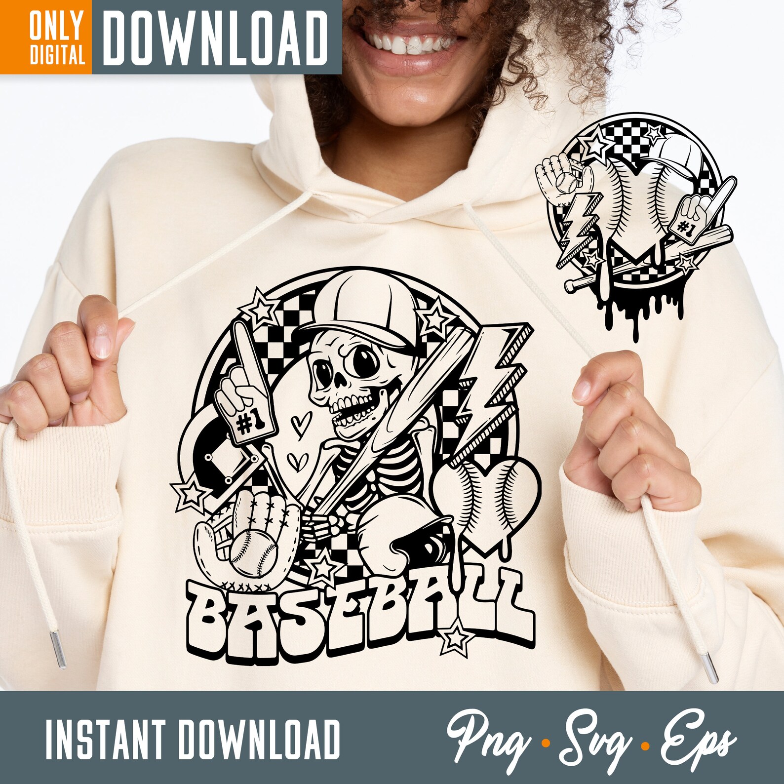 Funny Baseball Skeleton SVG PNG Design, Retro Shirt (digital Download ...
