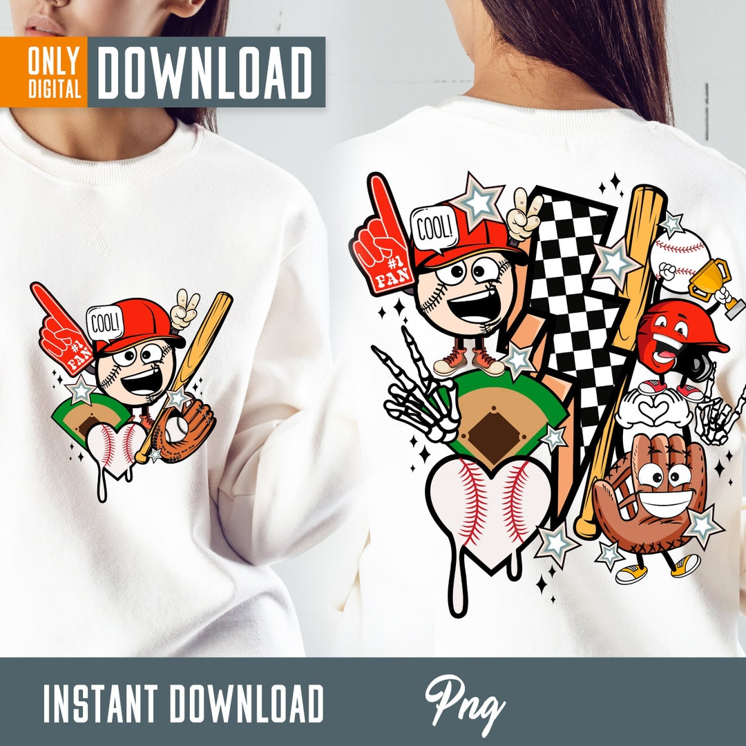 Retro Baseball Smile Face PNG, Baseball Clipart (digital Download) - Etsy