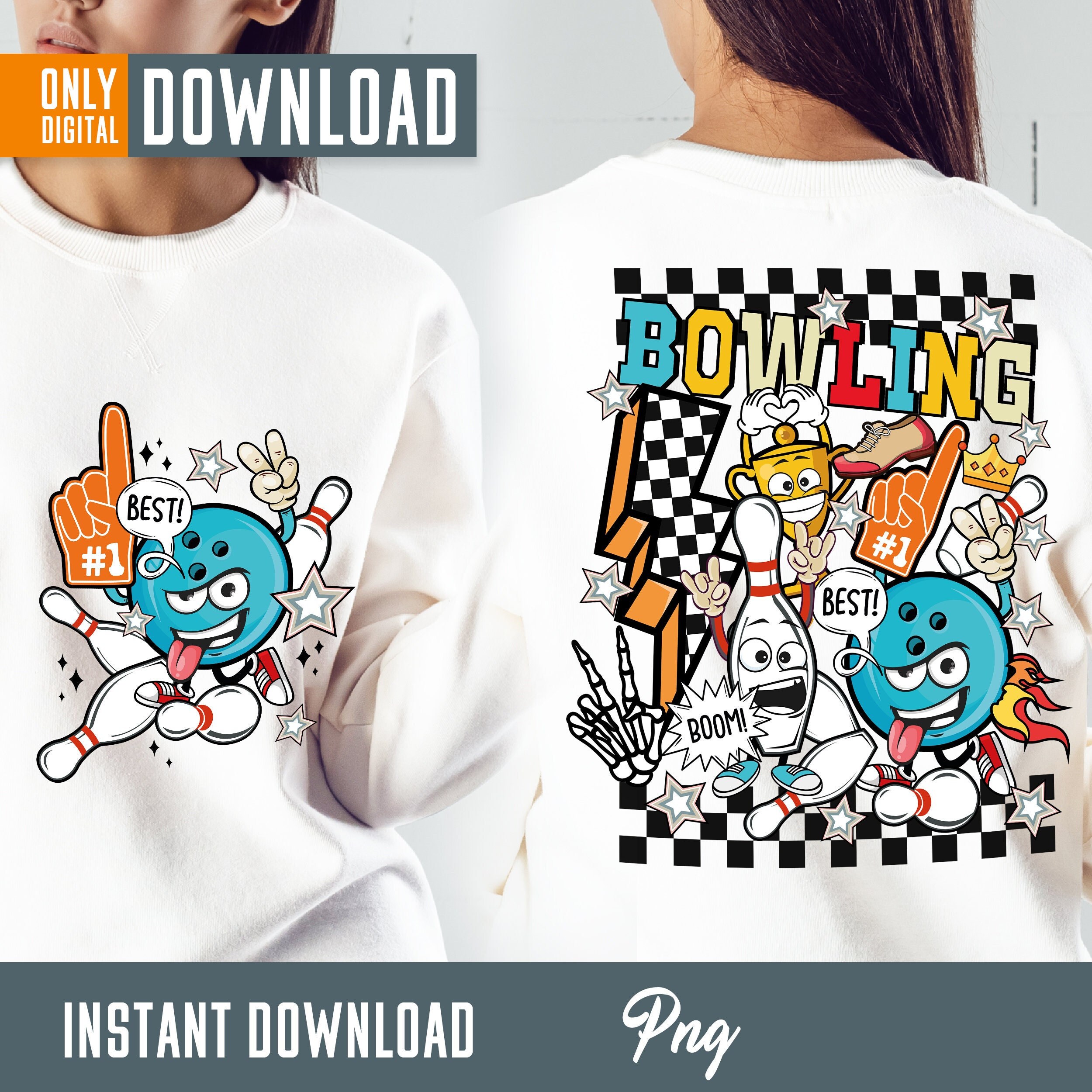 Retro Bowling PNG Clipart, Smile Face, Sublimation Design (digital) - Etsy