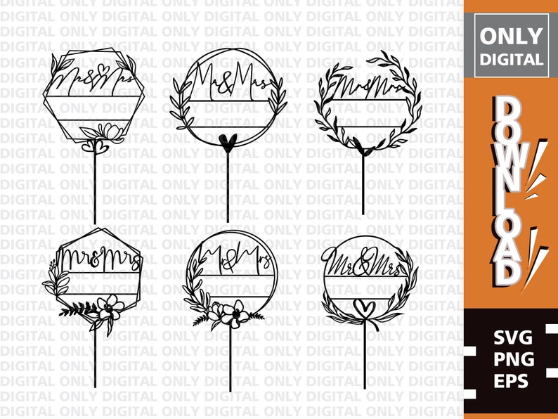 Cake Topper Wedding Wedding Cake Topper Svg Wedding Topper - Etsy