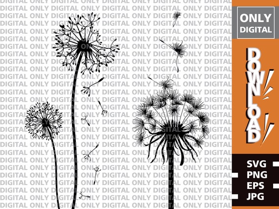 Dandelion Svg printable Dandelion Svgpngepsjpgdandalion - Etsy